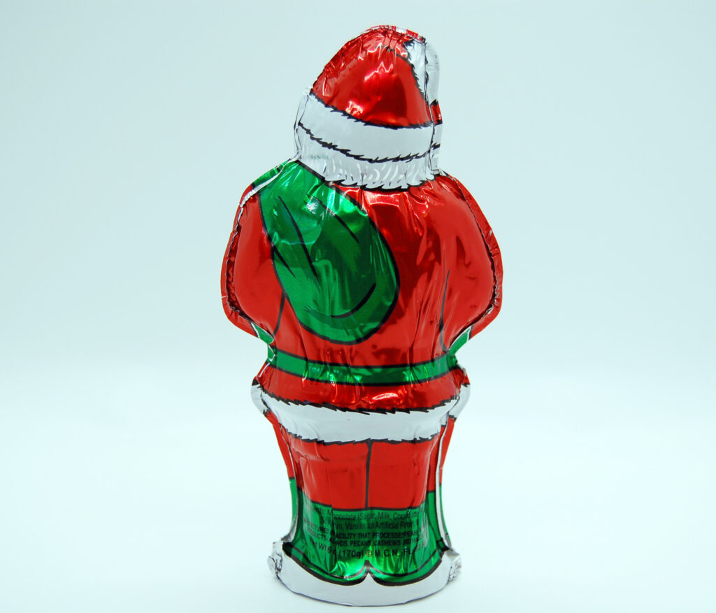 Solid Milk Chocolate Foiled Santa 6oz. | Asher's Chocolate Co.