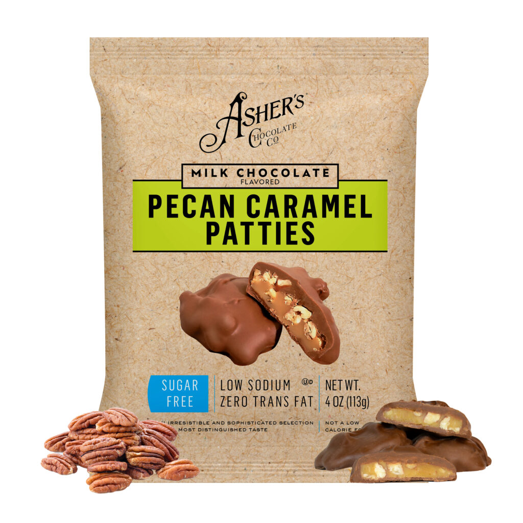 Sugar Free Milk Pecan Caramel Patties - Asher's Chocolate Co.