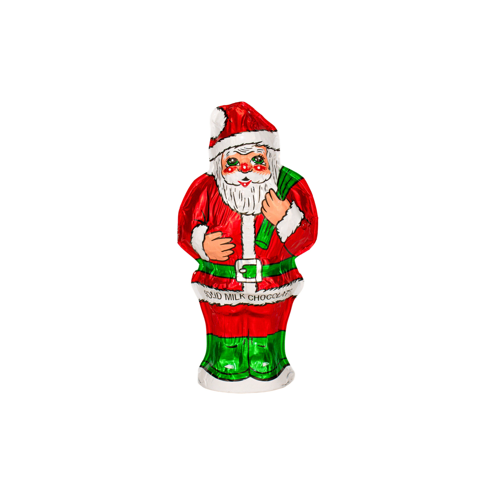 Solid Milk Chocolate Foiled Santa 6oz. | Asher's Chocolate Co.